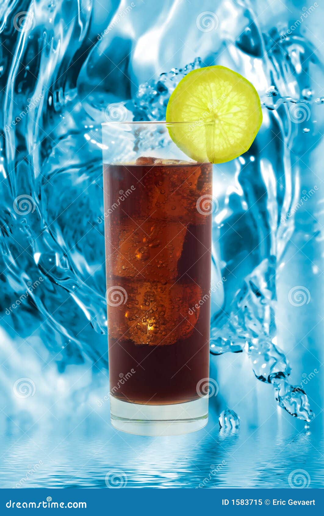 Cold cola with ice cubes stock image. Image of refreshing - 1583715