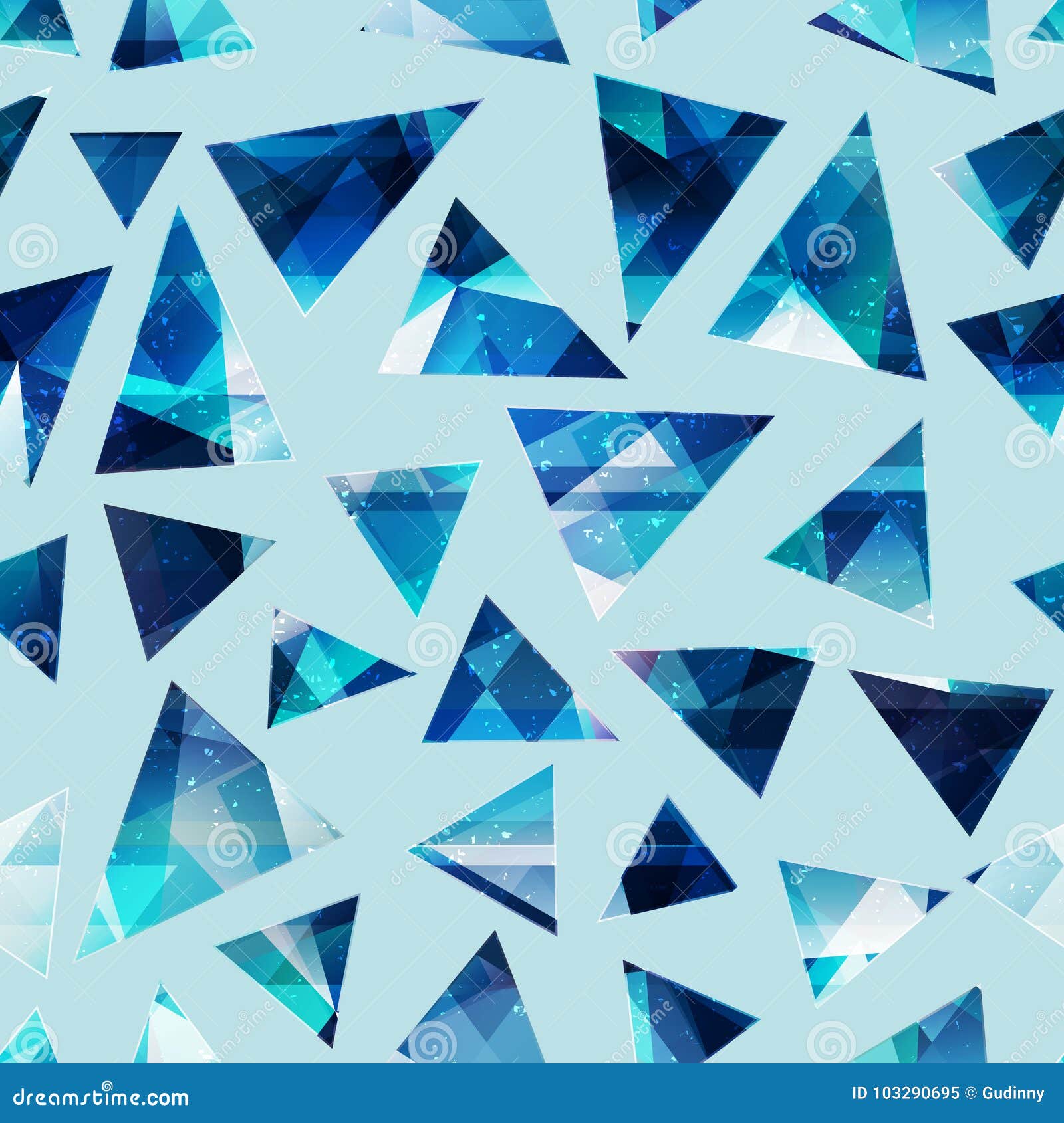 Cold Color Triangles Seamless Pattern Stock Vector - Illustration of ...