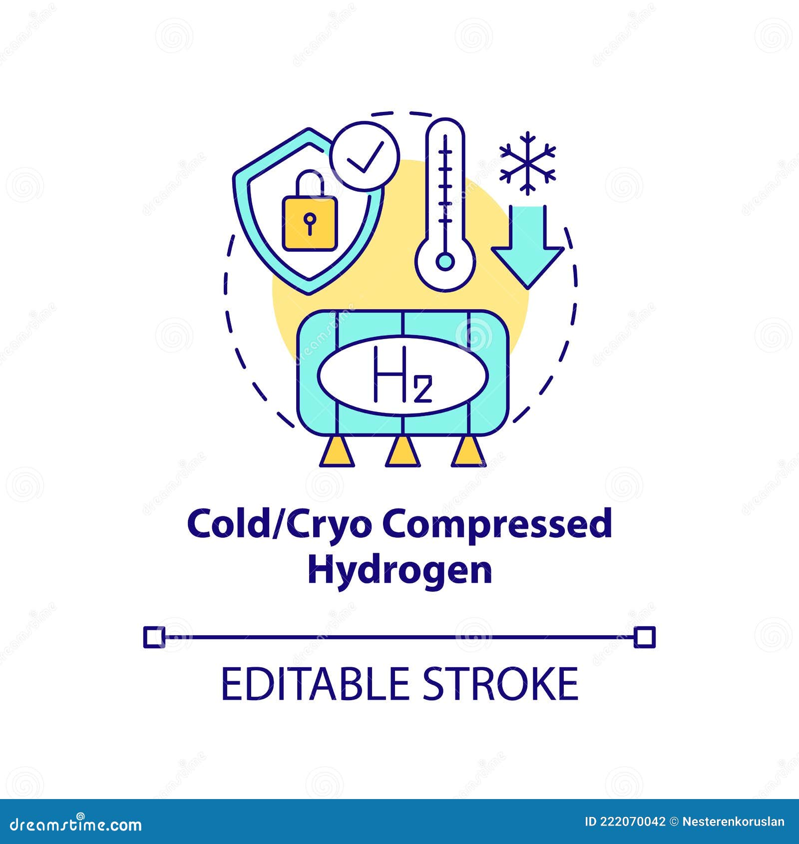 Cryo-compressed Hydrogen Storage RGB Color Icon Vector Illustration ...