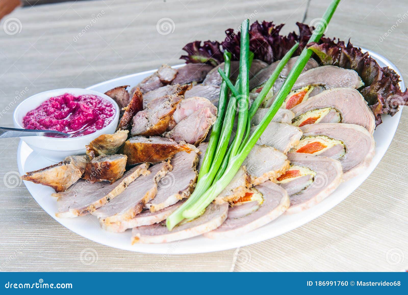 Cold Cut Dish. Cold Appetizer Stock Photo - Image of platter, catering ...