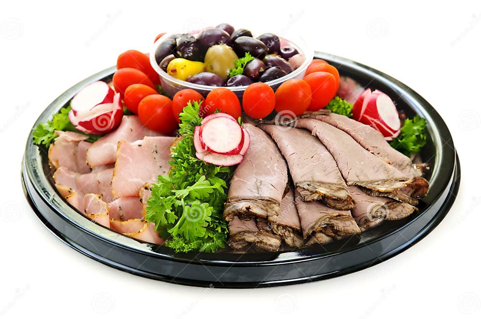 Cold cut platter stock photo. Image of isolated, cook - 10635936