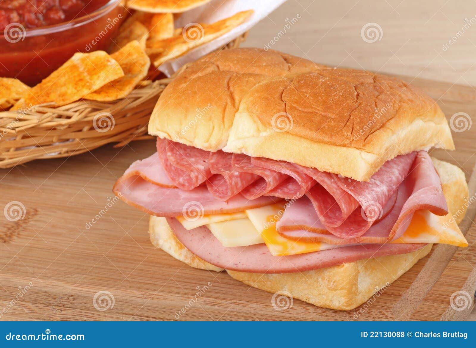 Cold Cut Sandwich stock photo. Image of food, roll, cold - 22130088