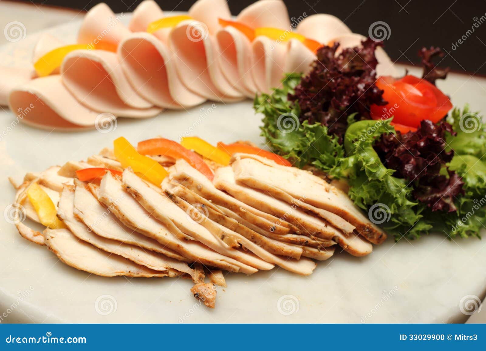 Cold cut slices on board stock photo. Image of sausage - 33029900