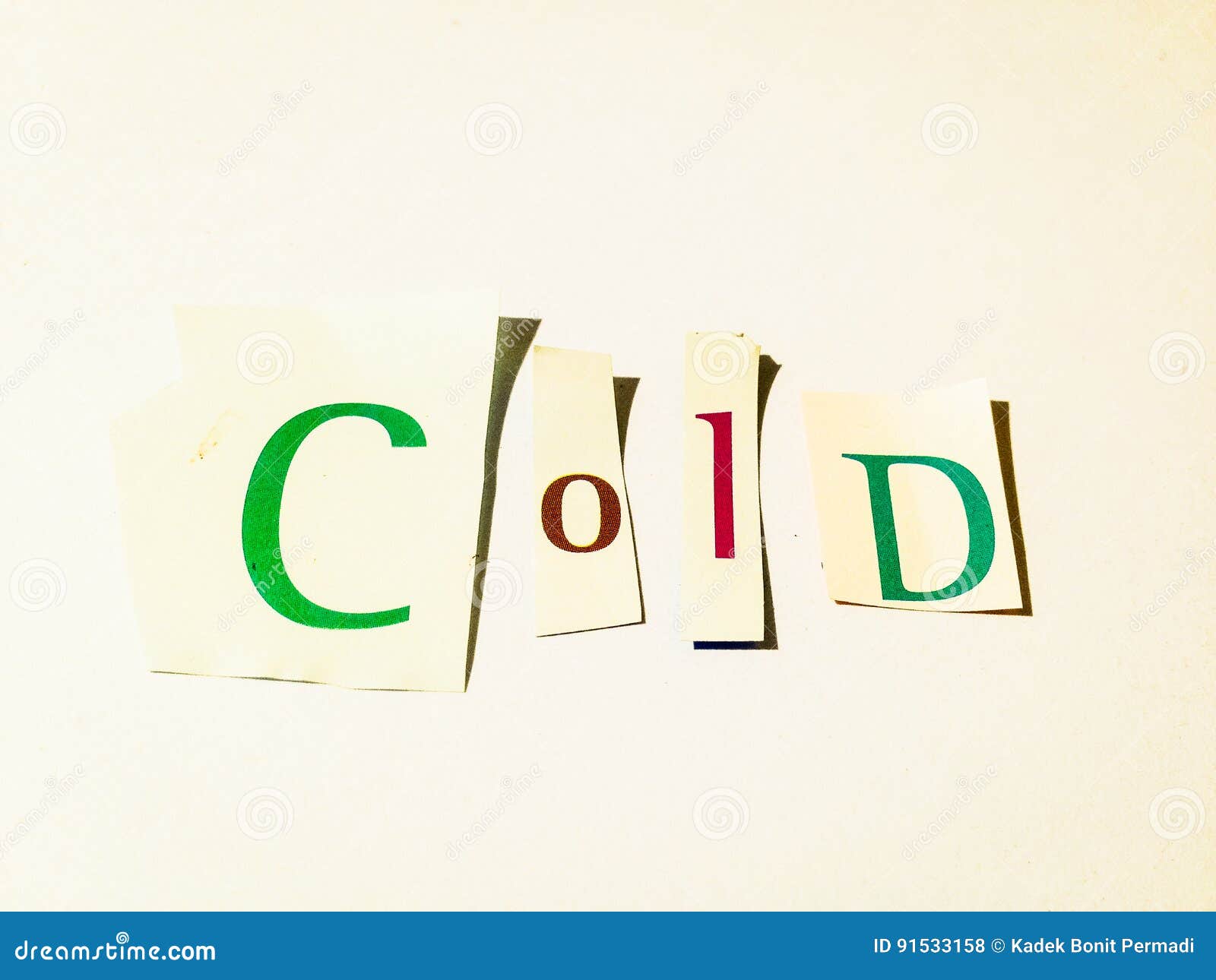 Cold - Cutout Words Collage of Mixed Magazine Letters with White ...