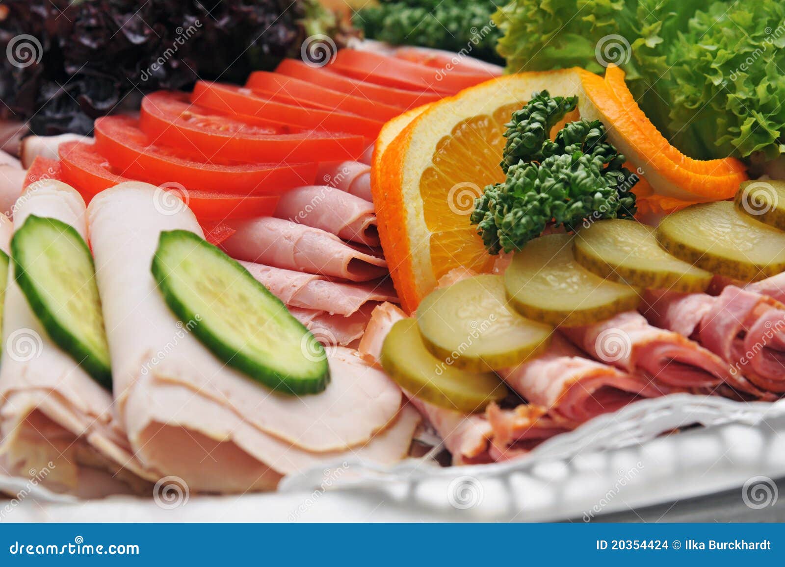 Cold cuts stock photo. Image of sausage, tomatoes, platter - 20354424