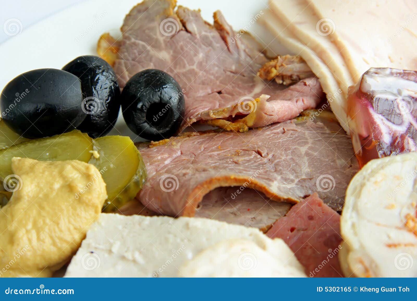 Cold cuts stock image. Image of dish, black, mustard, olives - 5302165