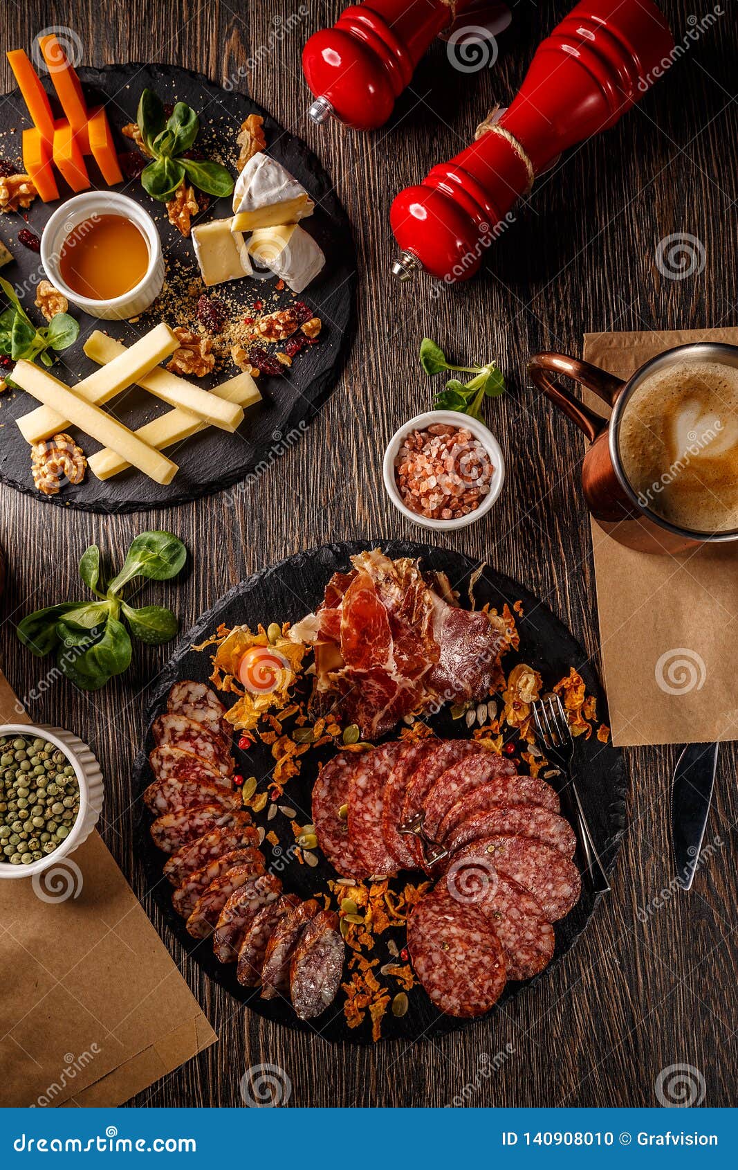 Cold cuts and cheese plate stock photo. Image of sliced - 140908010