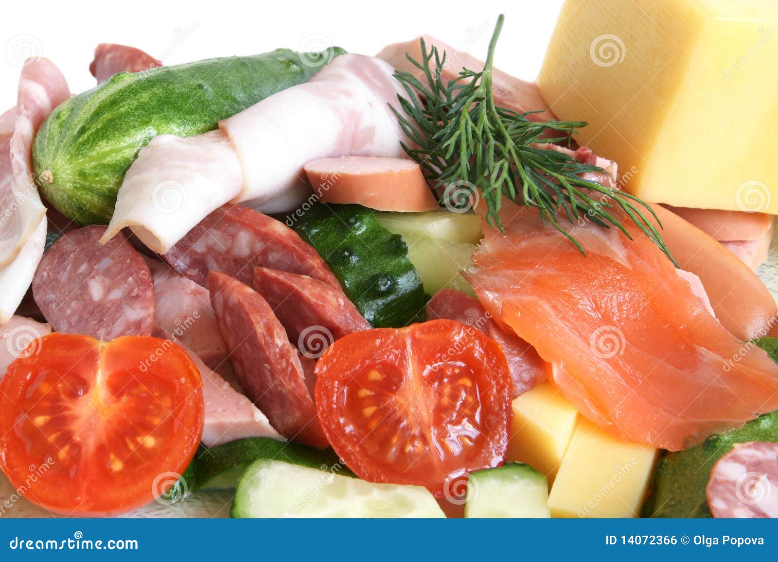 Cold Cuts, Fish, Vegetables and Cheese Stock Photo - Image of cooking ...