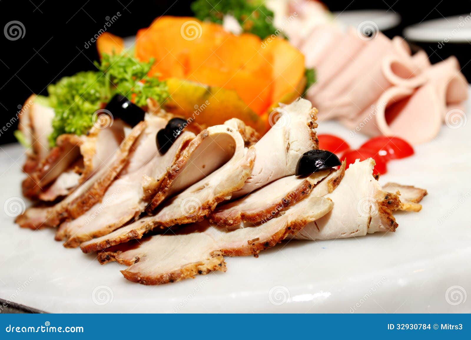 Cold Cuts Meat on Banquet Table in Buffet Stock Photo - Image of ...