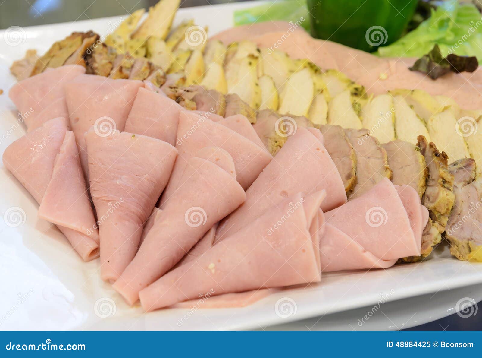 Cold Cuts Meat on Banquet Table in Buffet Stock Image - Image of ...
