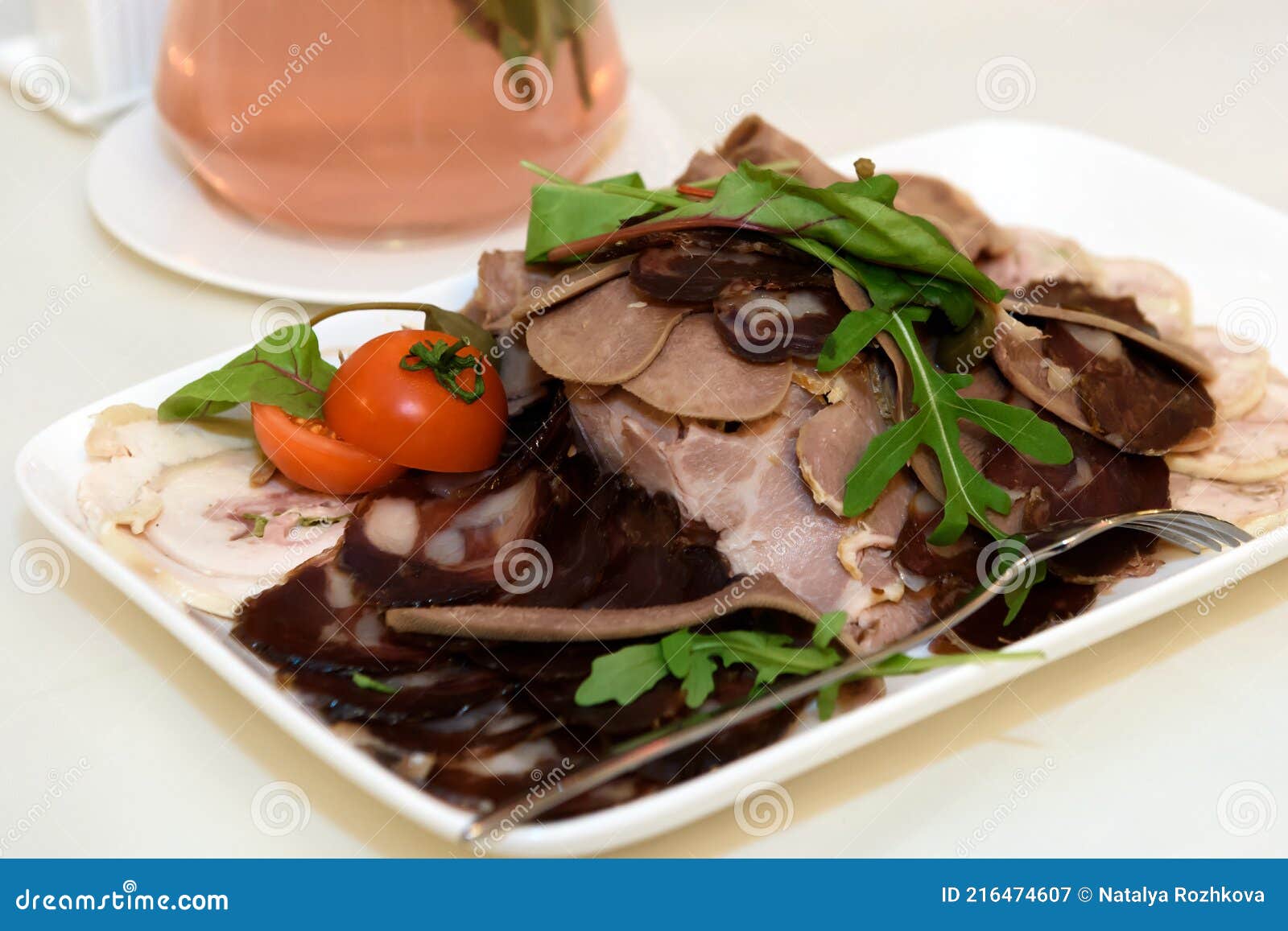 Cold Cuts of Meat on a Plate Stock Image - Image of dinner, lunch ...