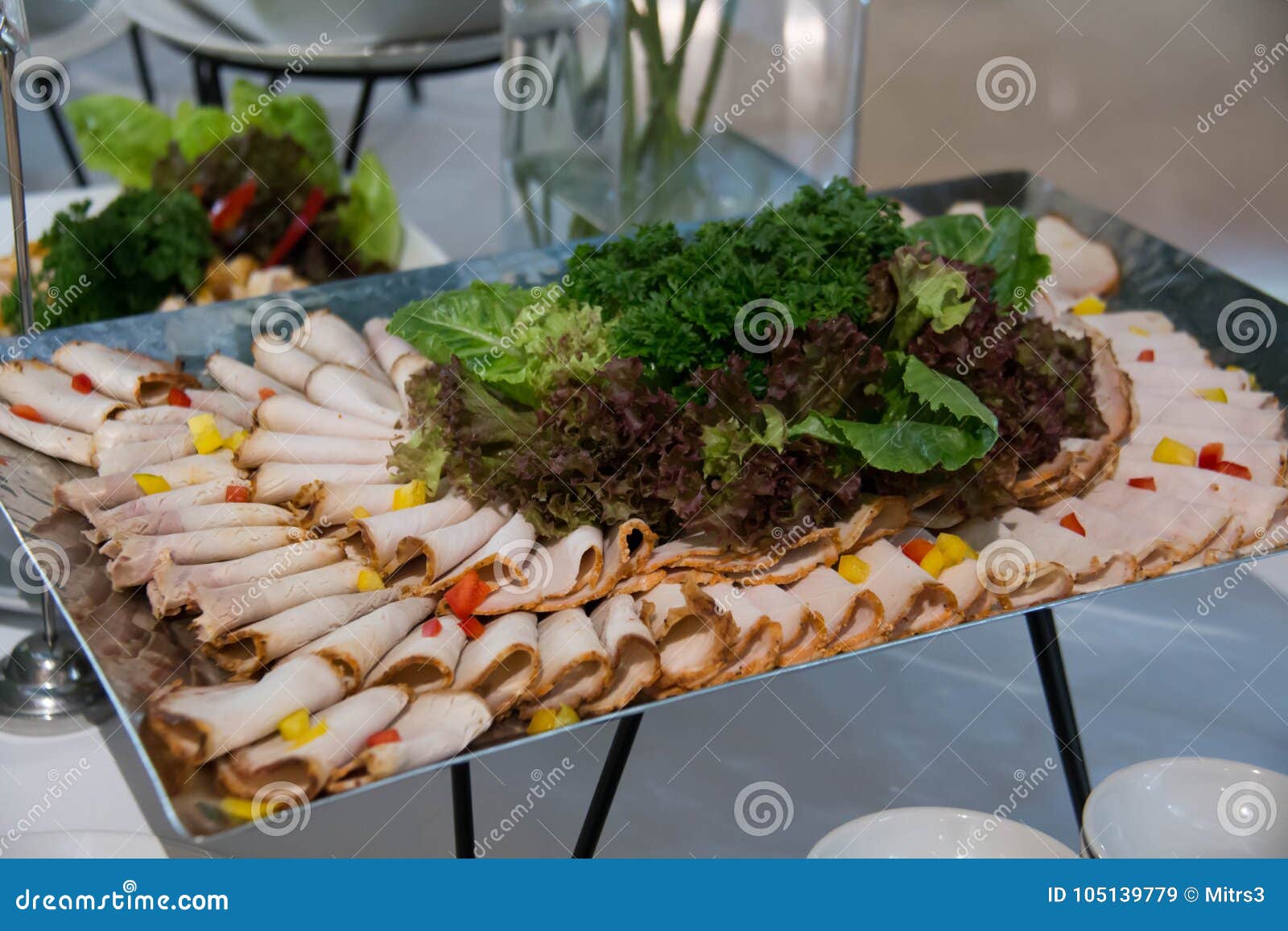 Cold Cuts with Pork Roast Beef Vegetable Stock Image - Image of tray ...