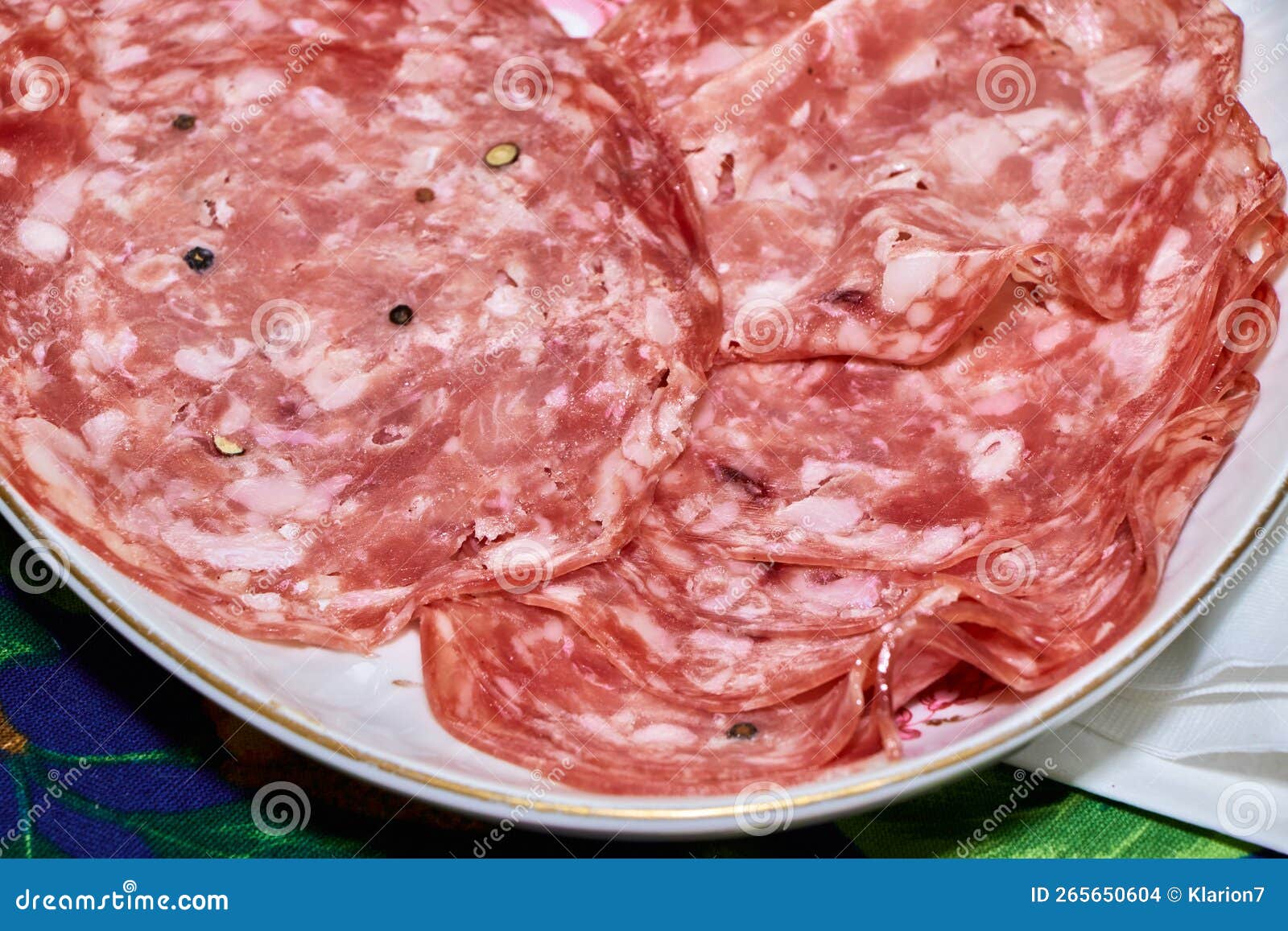 Cold cuts served on a dish stock photo. Image of foodie - 265650604