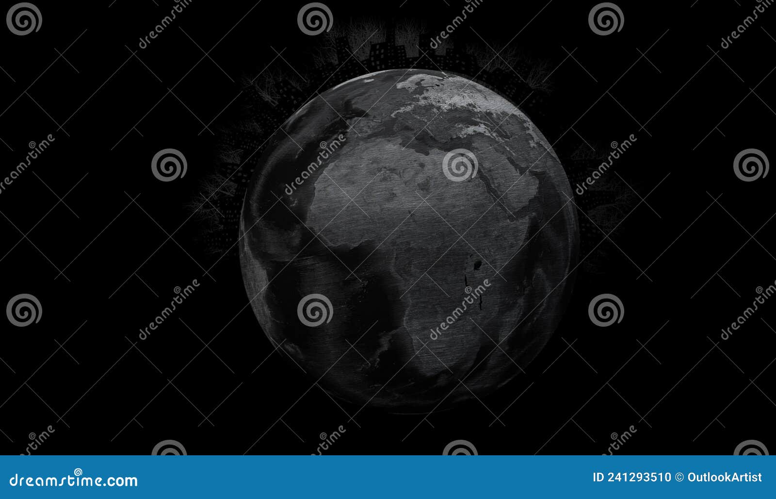 Cold and Dark Planet Earth Changing Climate Save Earth Illustration ...