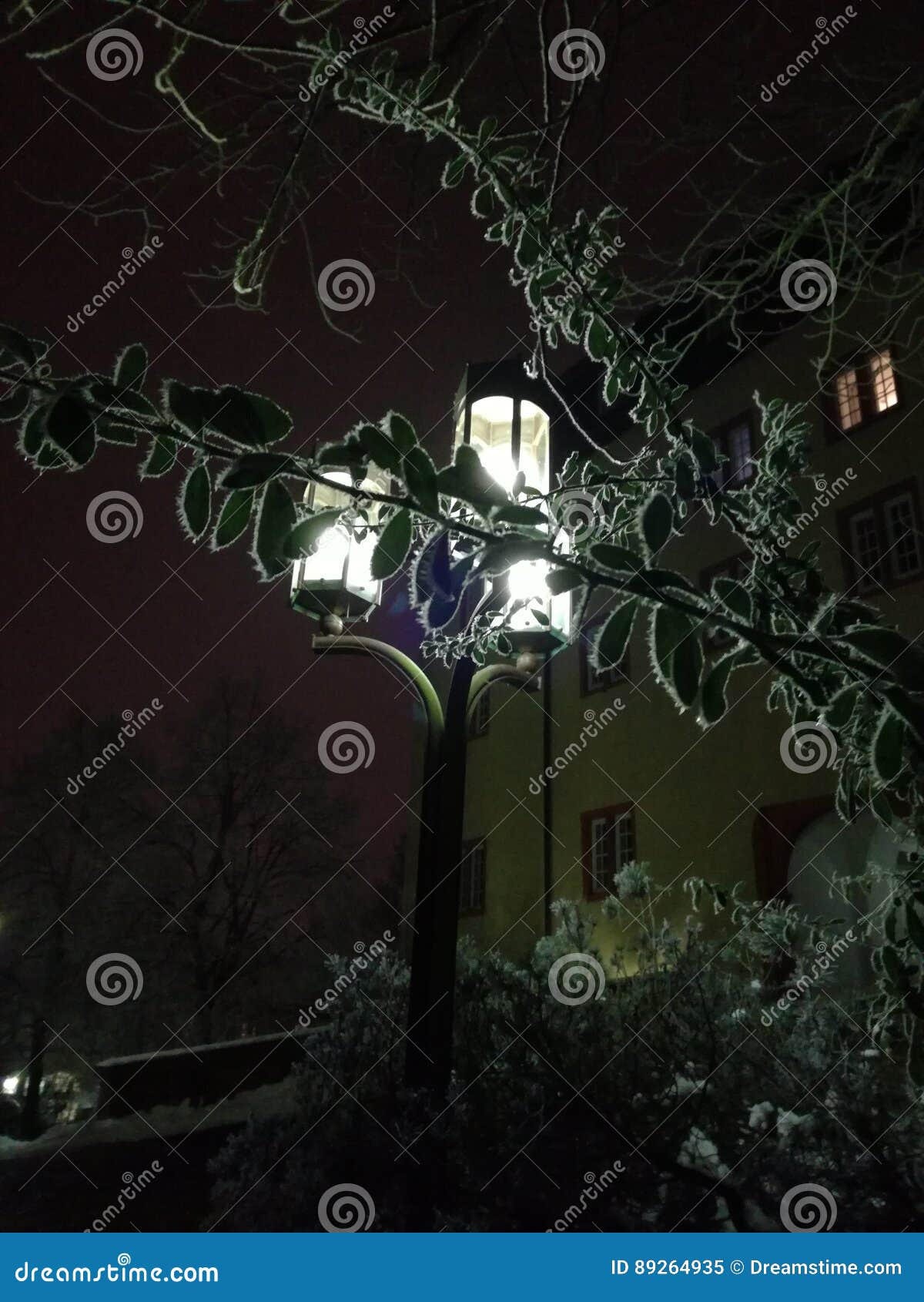 Cold day at night stock image. Image of lamp, december - 89264935