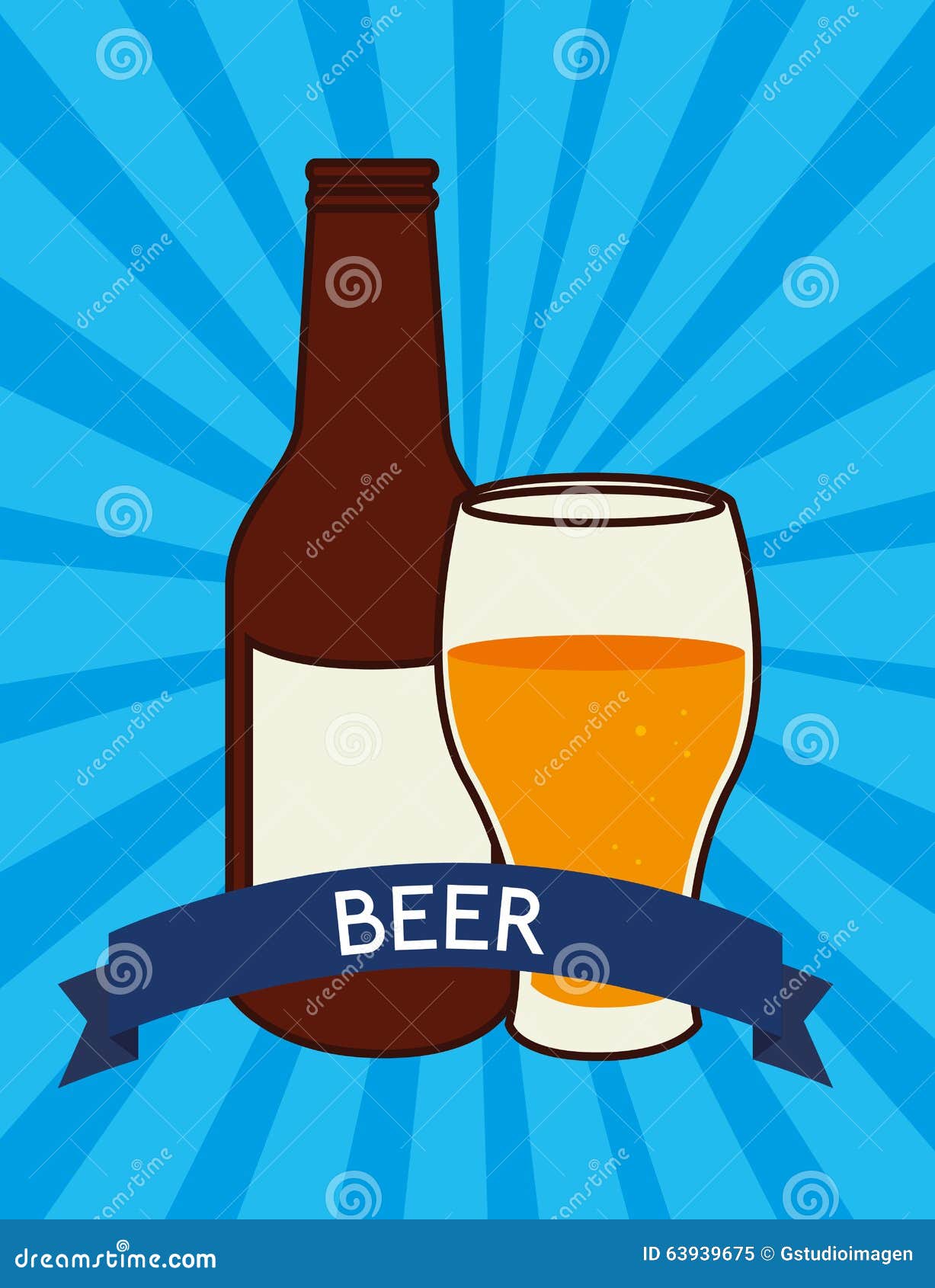 Cold and delicious beer stock illustration. Illustration of blue - 63939675