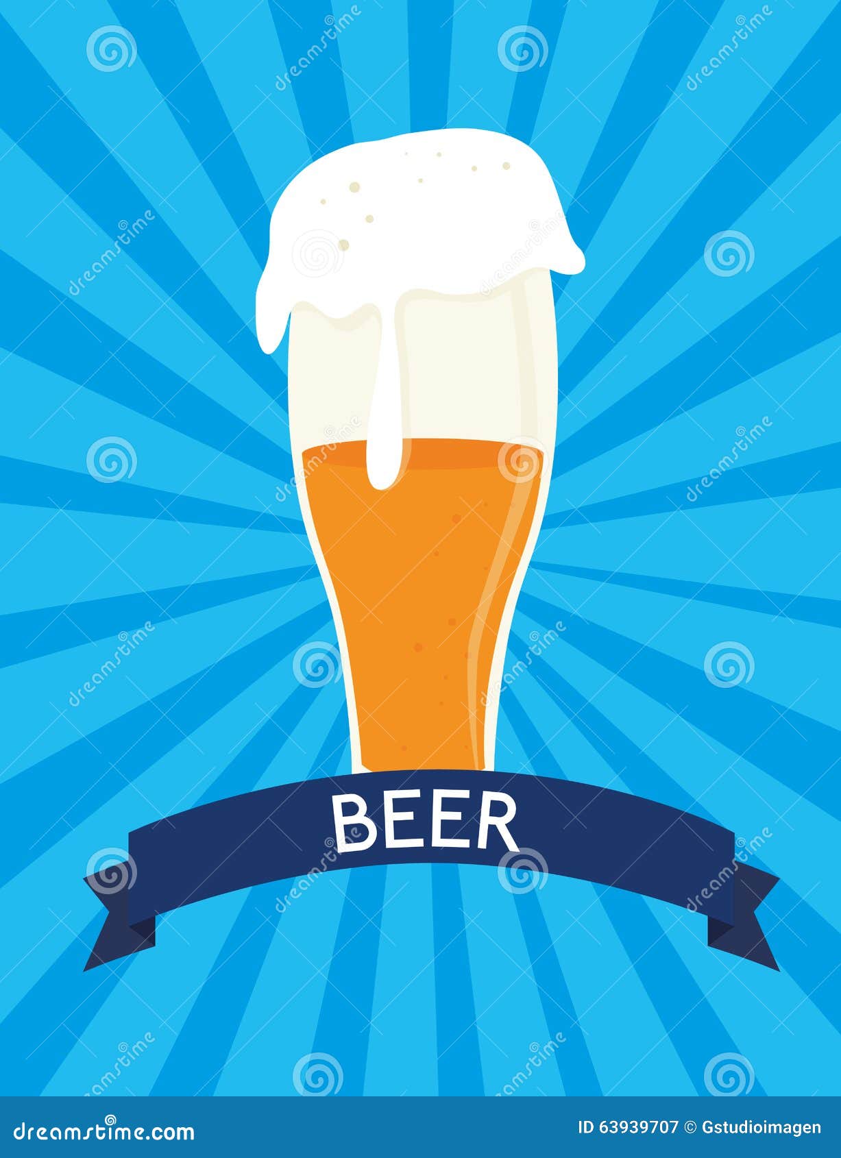 Cold and delicious beer stock illustration. Illustration of stripes ...