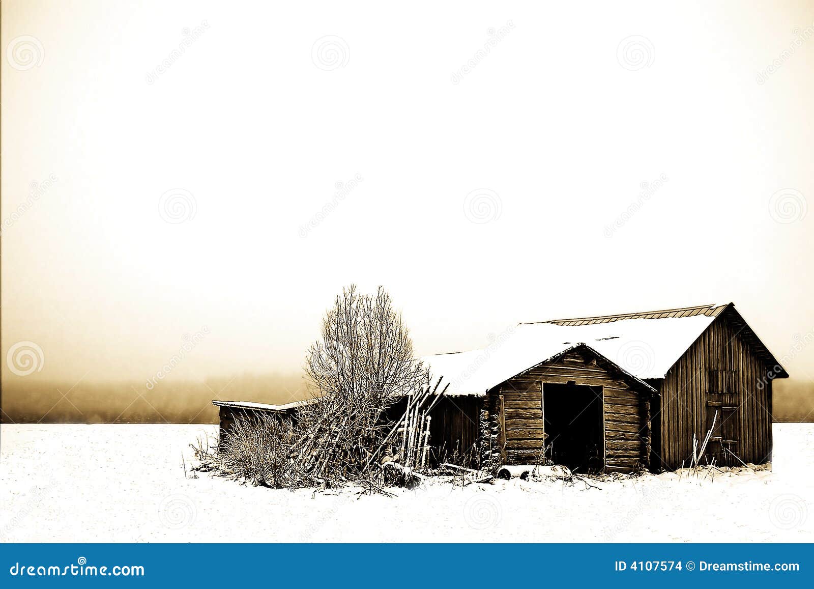 A cold deserted barn stock photo. Image of abandoned, empty - 4107574