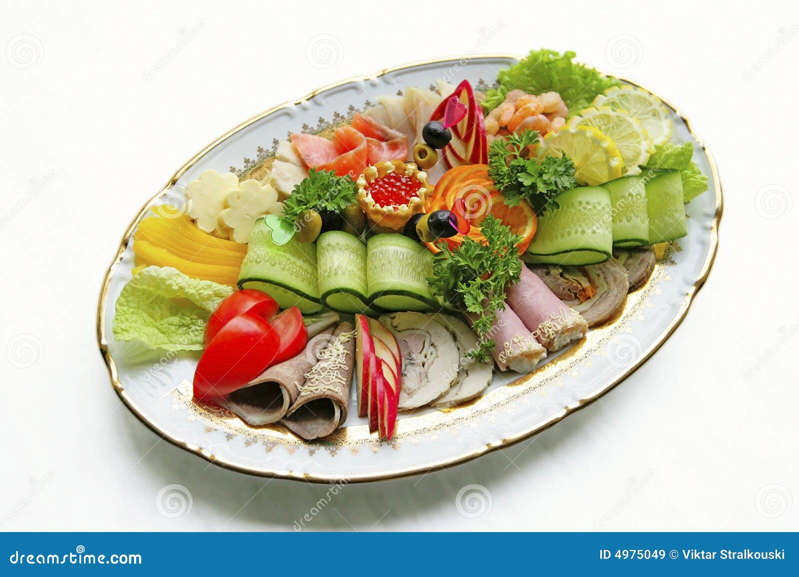 Cold dish stock image. Image of herbs, oval, pork, plants - 4975049