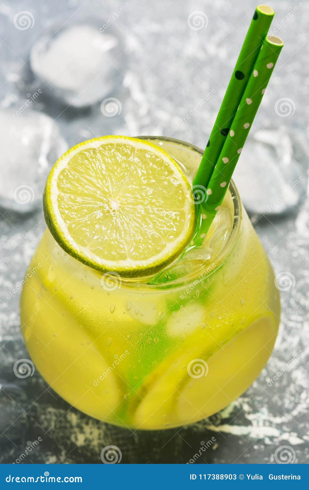 Cold Drink With Lime And Ice Close Up Summer Cocktailslice Of Lime Stock Image Image Of