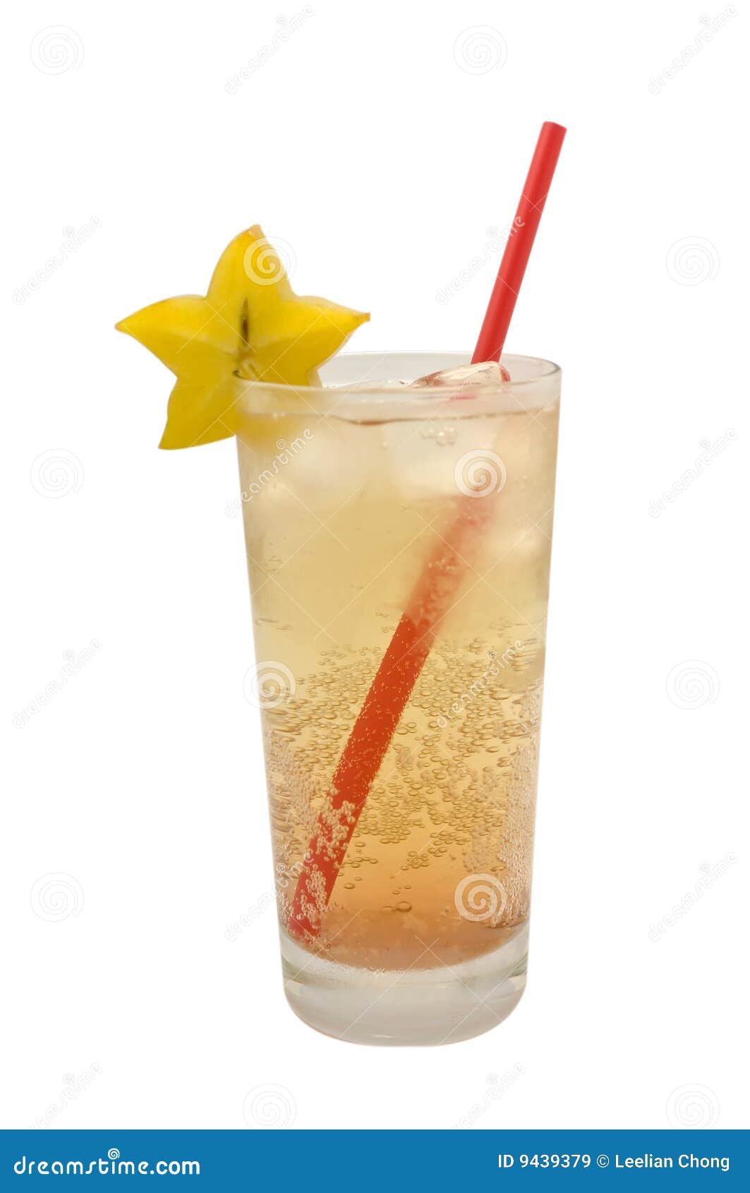 Cold Drink with Red Straw and Starfruit Stock Image - Image of tone ...