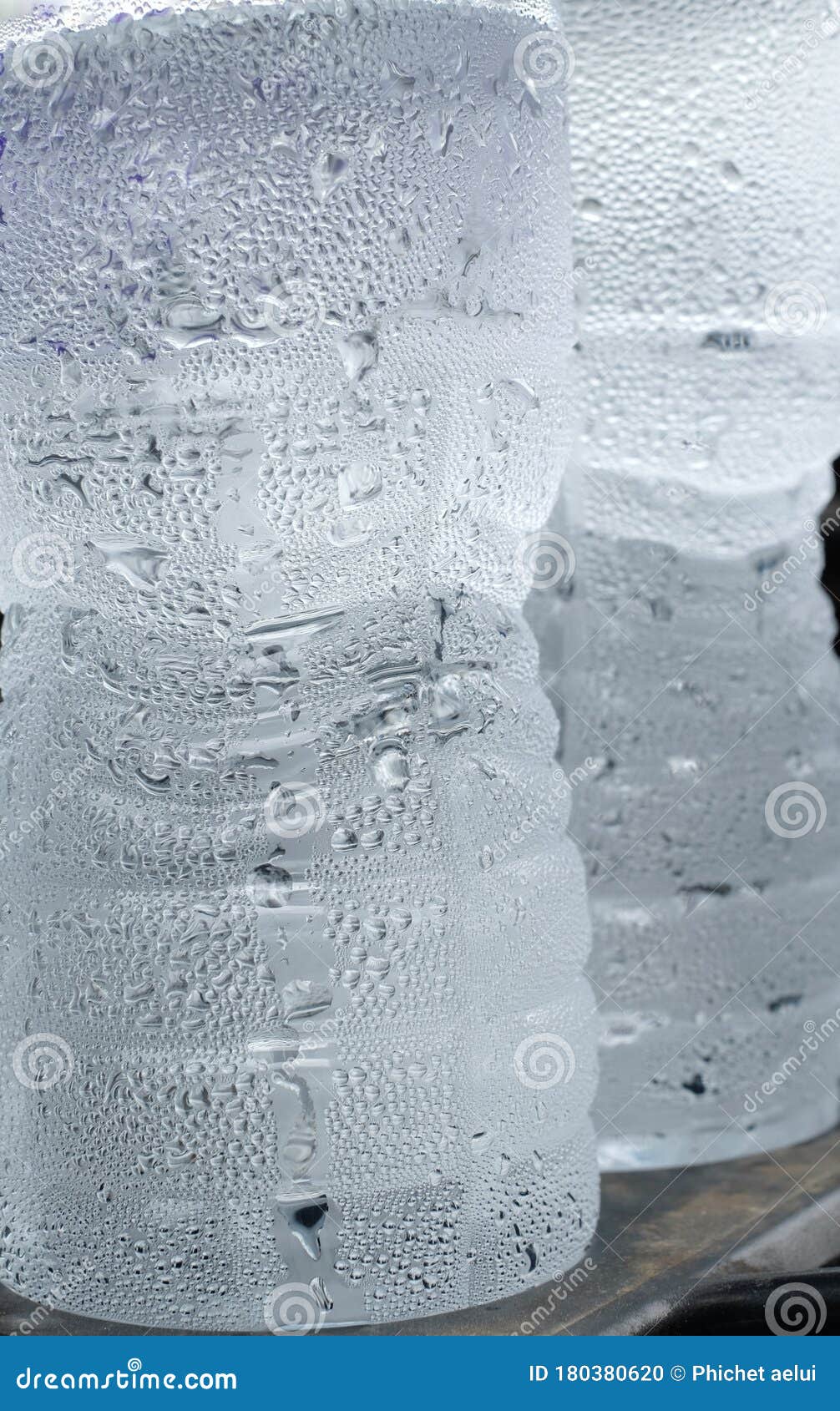 Cold Drinking Water with Water Droplets Attached To the Bottle. Stock ...