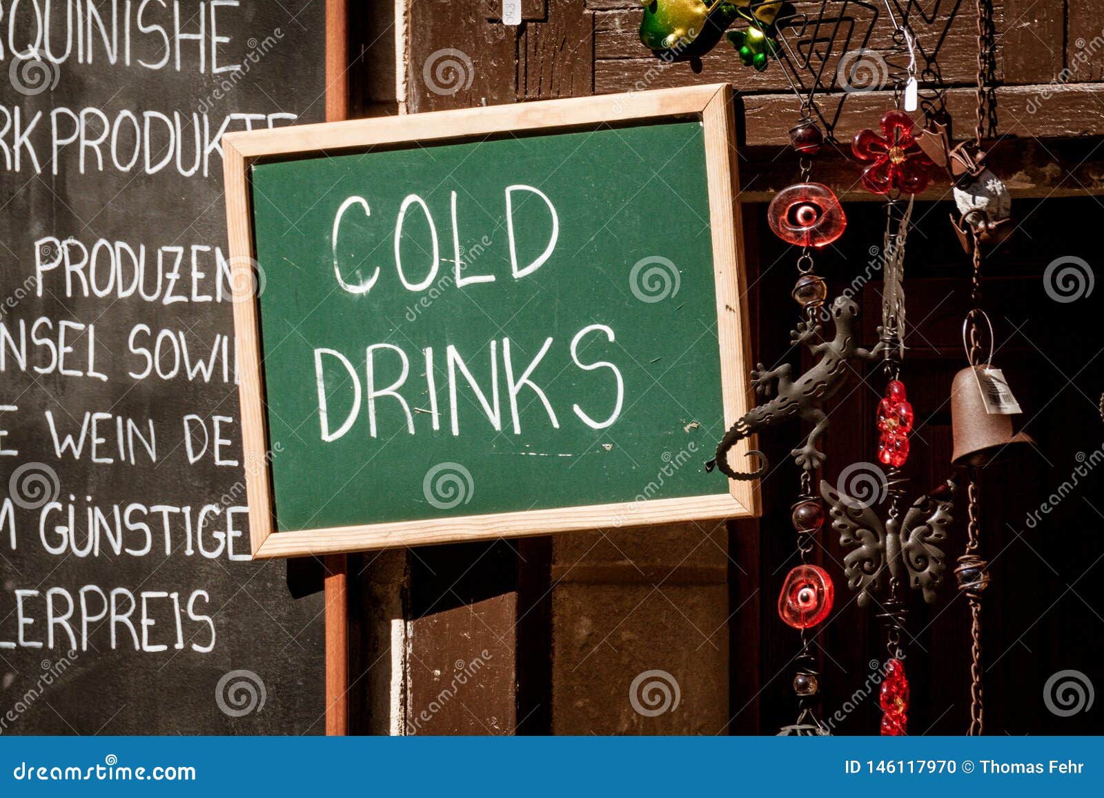 Cold drinks sign stock photo. Image of sign, cafe, street - 146117970