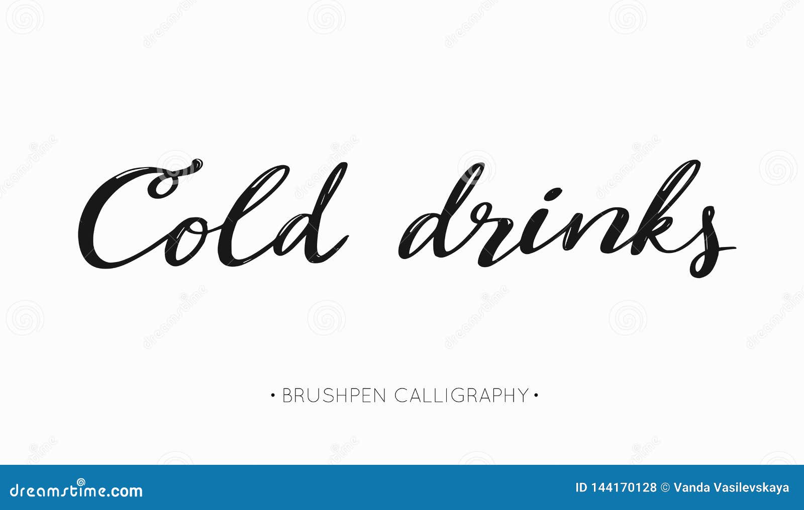 Cold Drinks Vector Handwritten Calligraphy for Summer Drinks and ...