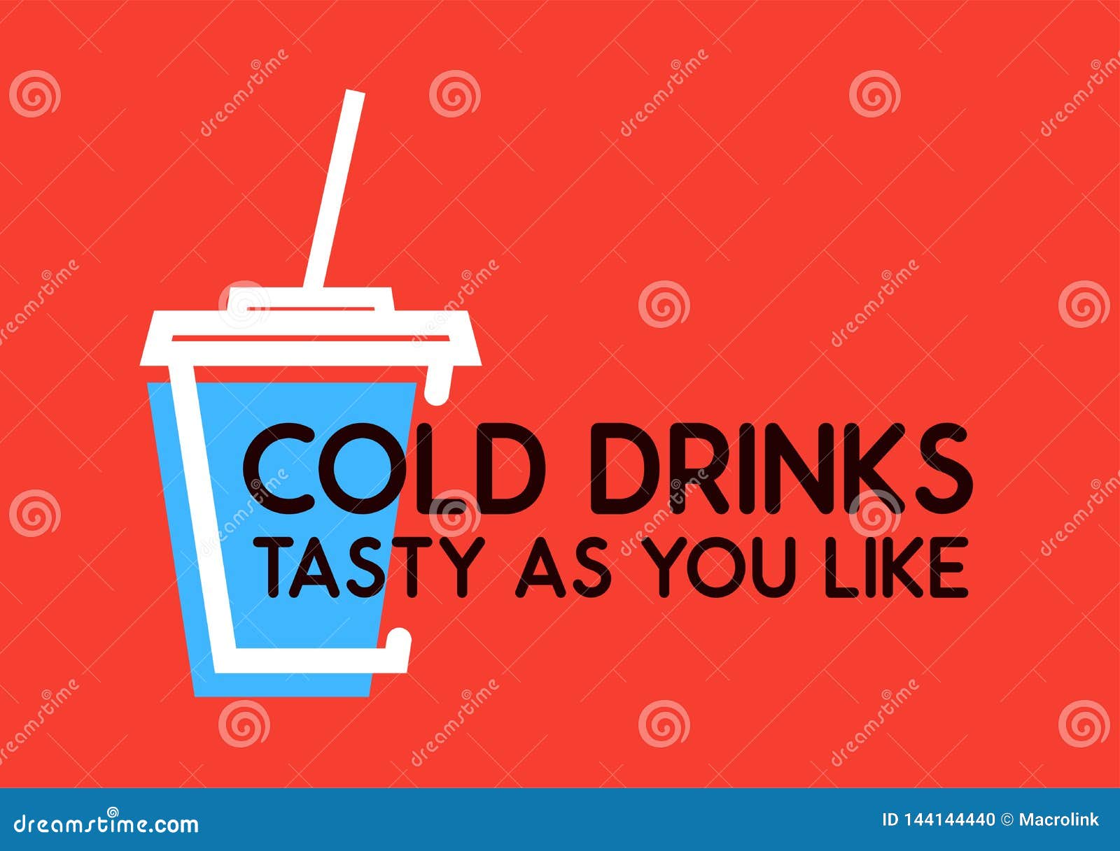 Cold Drinks - Vector Logo with Cup with Soda on Red Background Stock ...