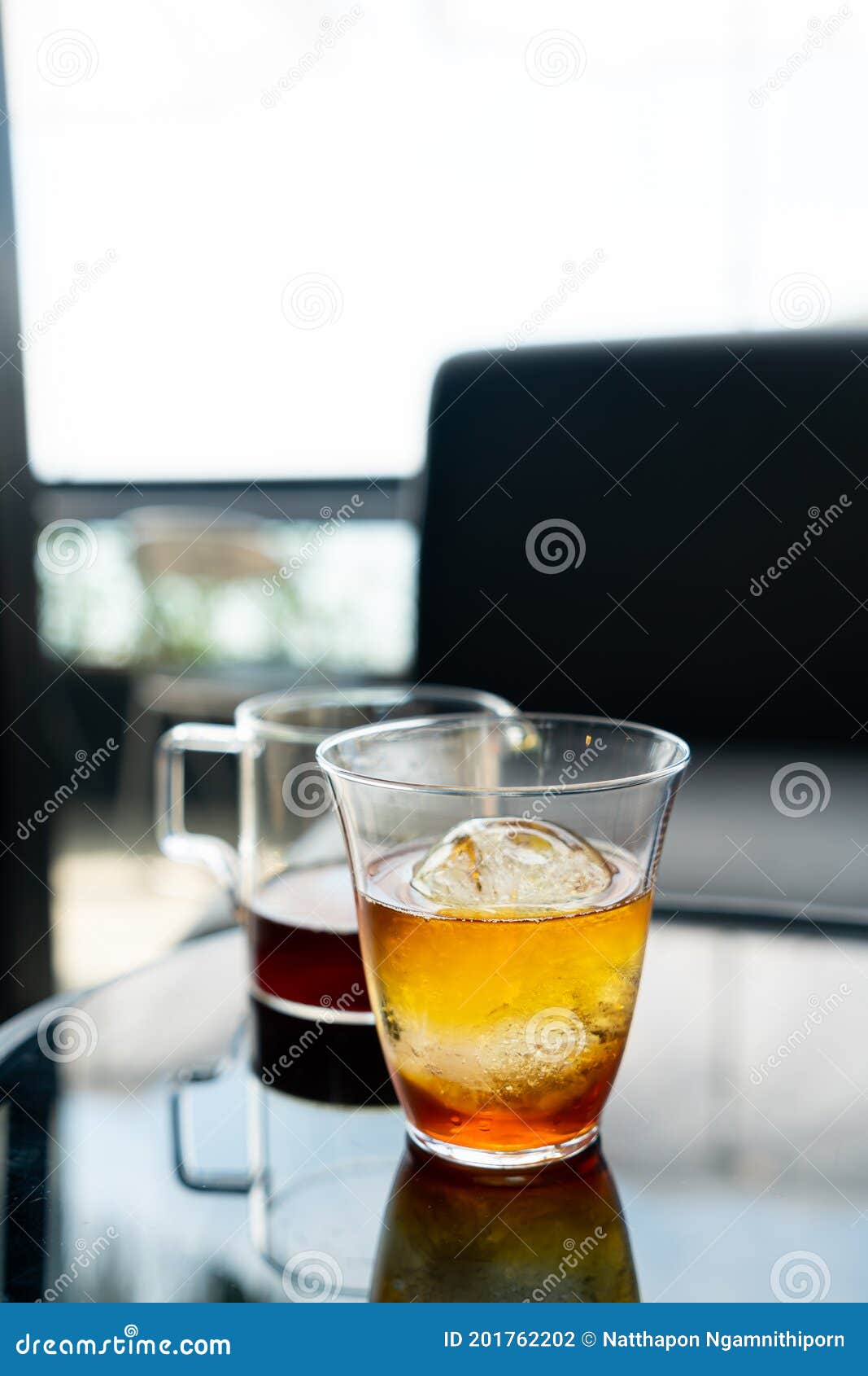 Cold Drip Coffee in Glass with Ice Ball Stock Photo - Image of black ...