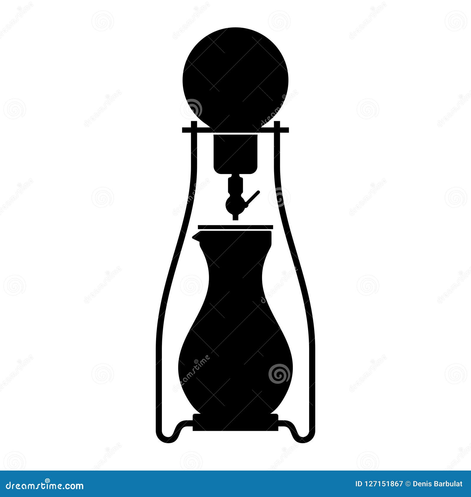 Cold Drip Coffee Maker stock vector. Illustration of cold - 127151867