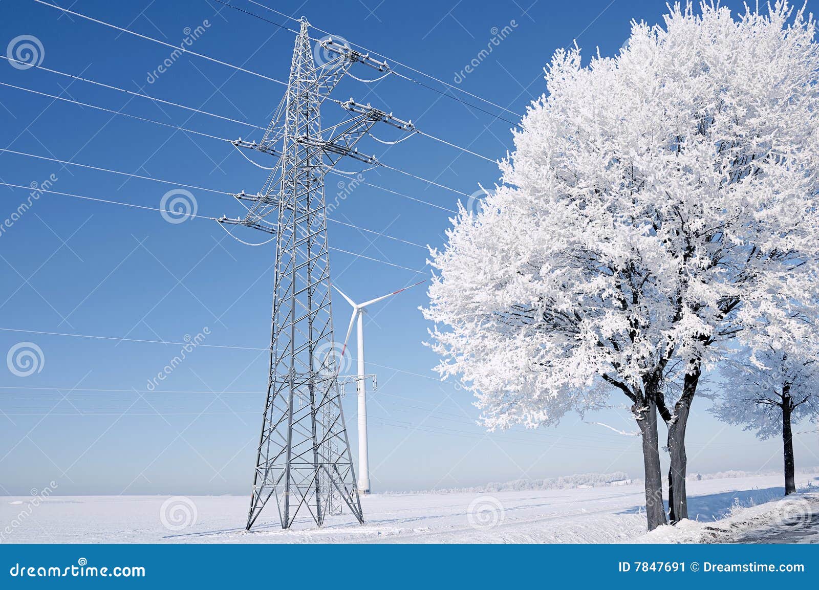 Cold Energy 01 stock image. Image of frozen, pole, cable - 7847691