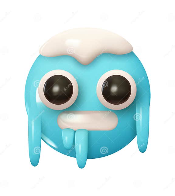 Cold Face Emoji. Emotion 3d Cartoon Icon. Blue Round Emoticon Stock ... Cold Face Emoji. Emotion 3d Cartoon Icon. Blue Round Emoticon Stock ...
