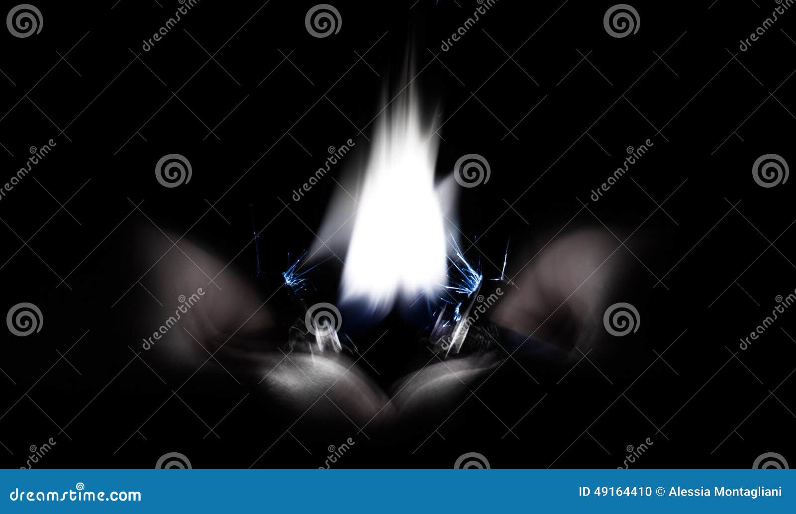 Cold Fire Lighter Lightning Flame Stock Photo - Image of fire, hands ...