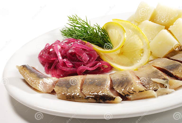 Cold Fish Dishes - Kipper with Potato Stock Image - Image of isolated ...