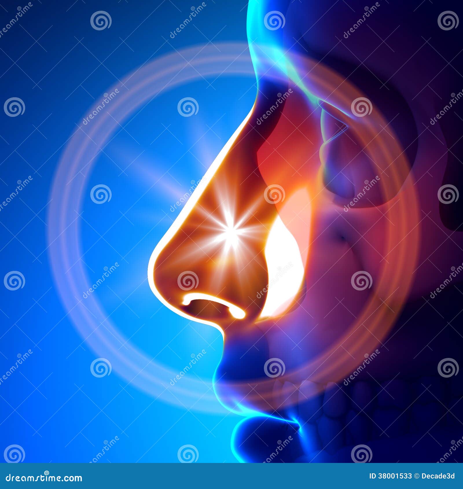 Cold / Flu - Full Nose stock illustration. Illustration of anatomical ...
