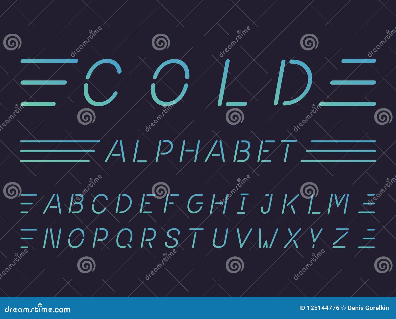 Cold font. Vector alphabet stock vector. Illustration of coldness ...