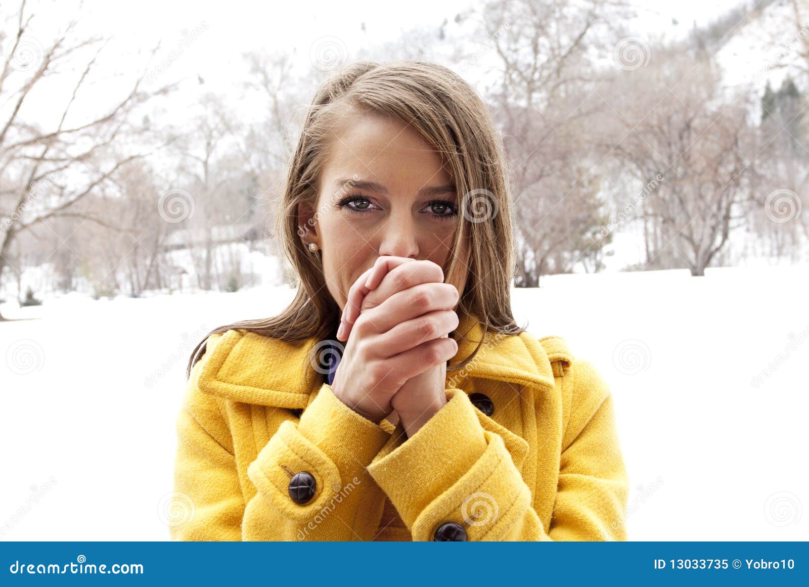 Cold and Freezing Female stock image. Image of covering - 13033735