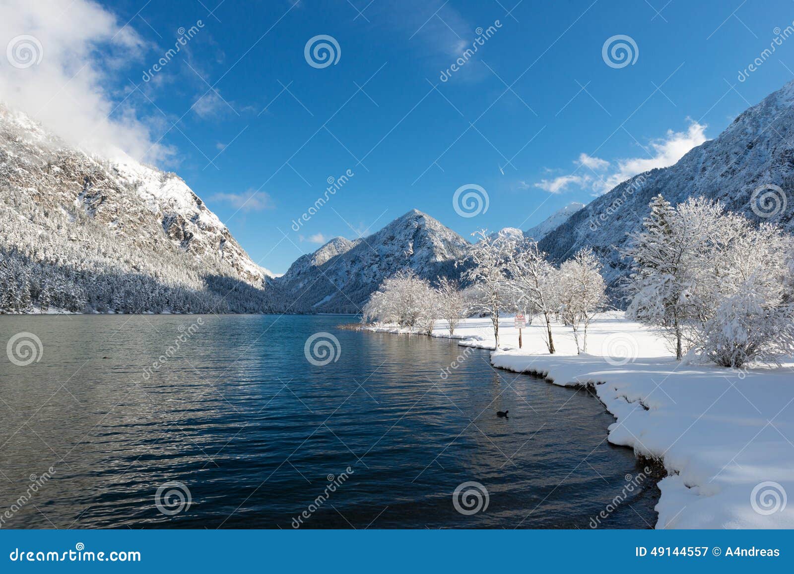 Cold Fresh Alpine Lake in Austrian Mountains Stock Image - Image of ...