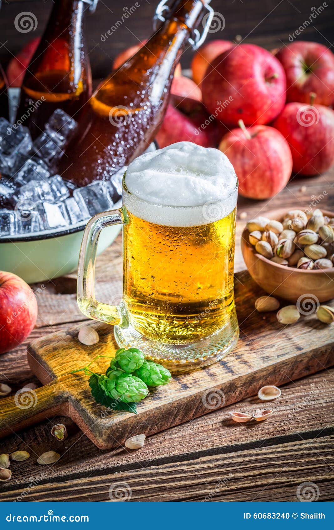 Cold and fresh apple beer stock photo. Image of drink - 60683240