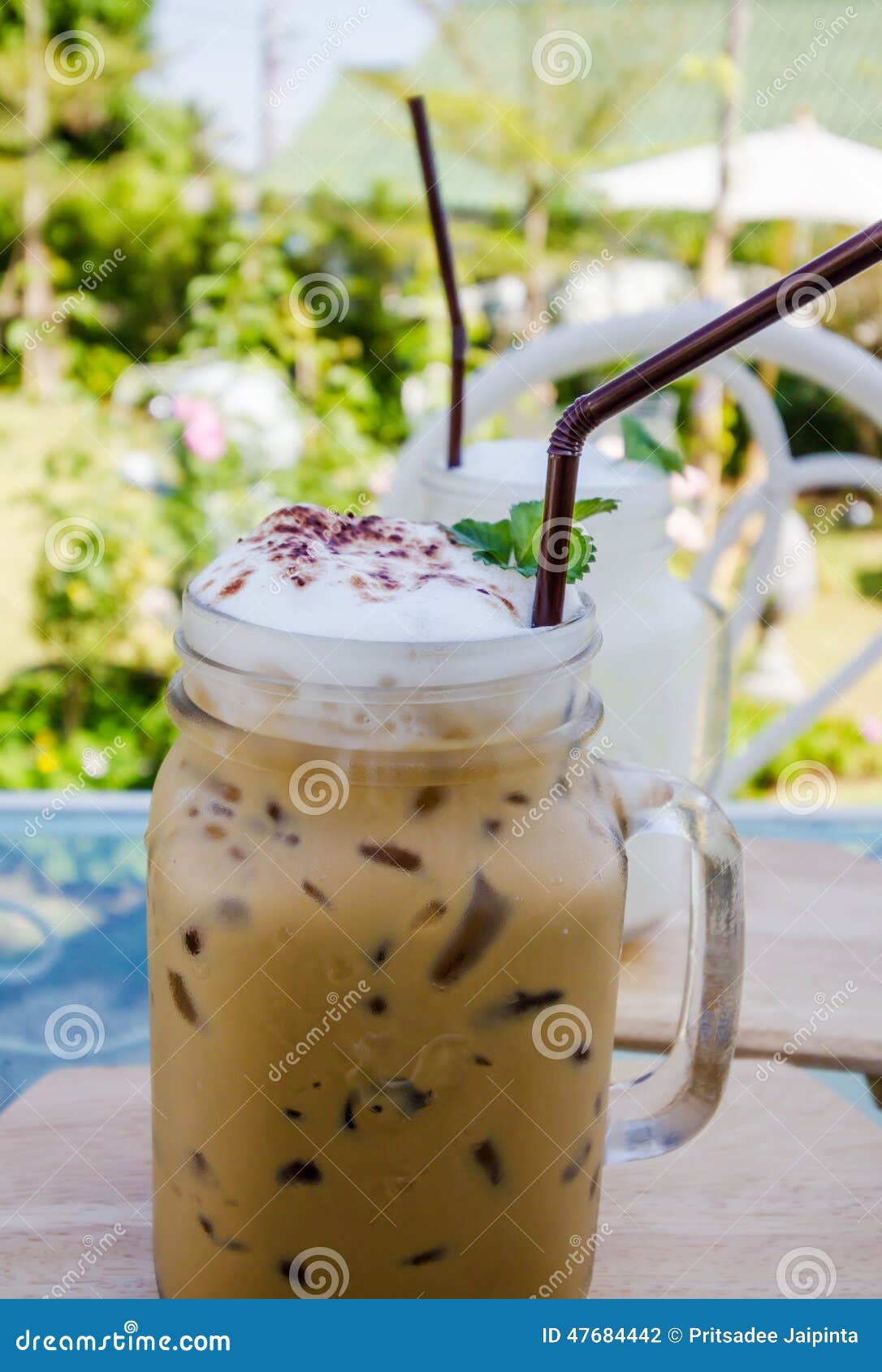 Cold Fresh Ice Capuchino Coffee Stock Photo - Image of syrup, coffee ...