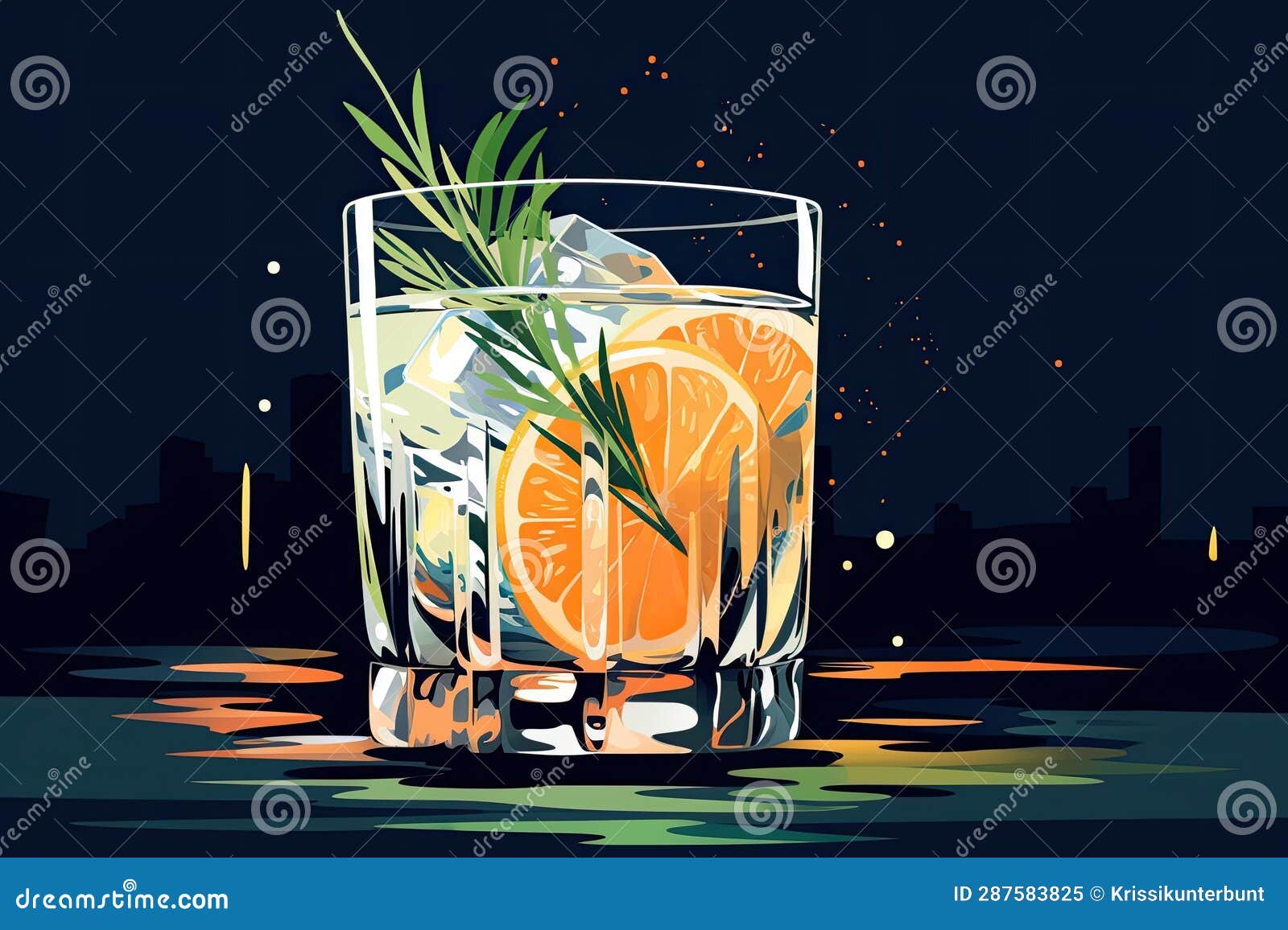 Gin Tonic Drink Sign Lettering Cartoon Vector | CartoonDealer.com ...