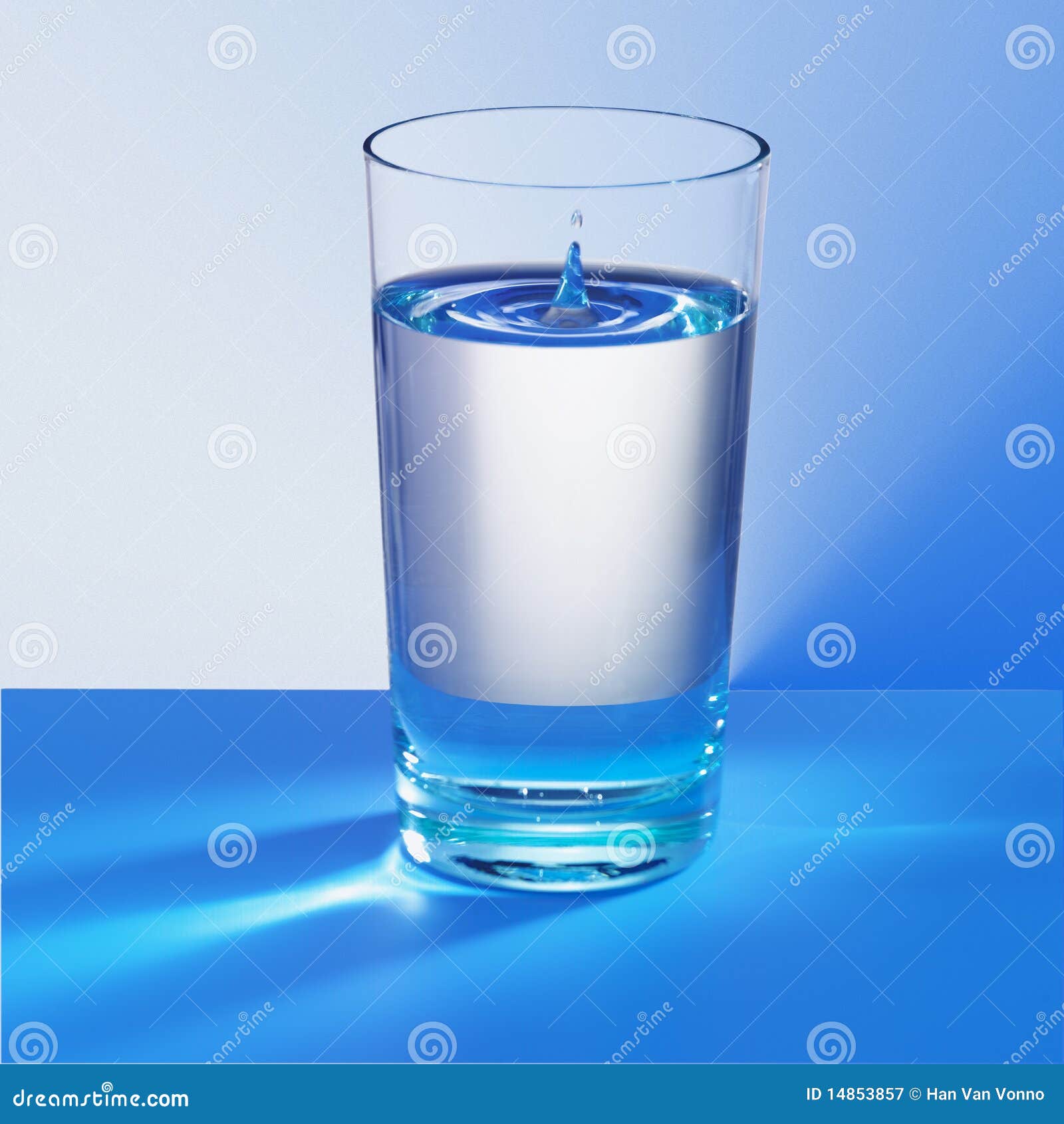 Cold glass of blue water stock image. Image of crystal - 14853857