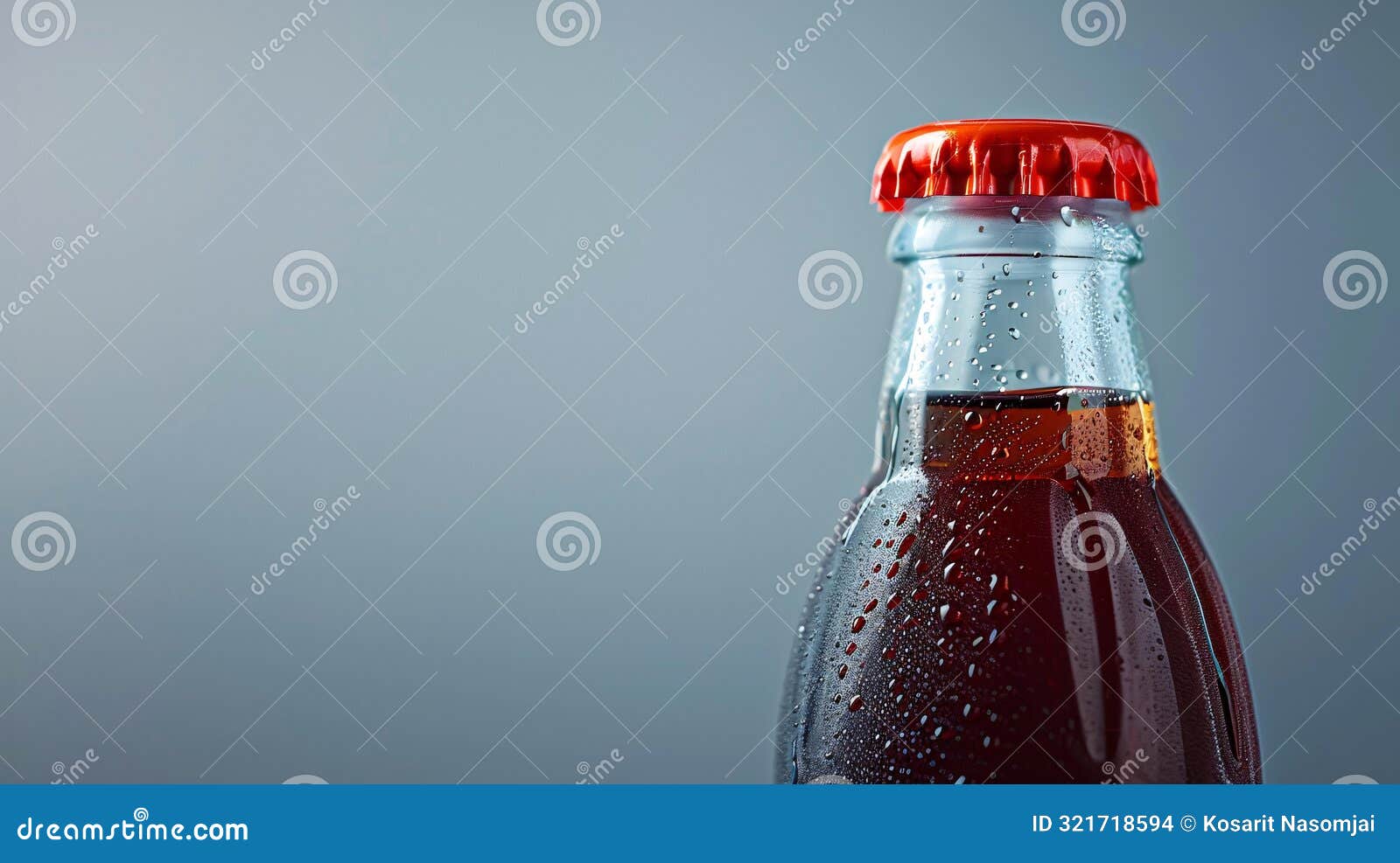 Cold Glass Bottle of Soda with Condensation. Refreshing Image of a Cold ...