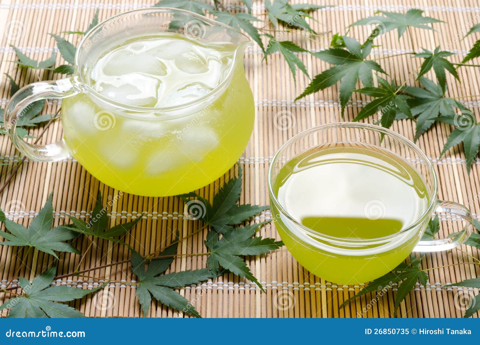 Cold green tea stock image. Image of bamboo, diagonally - 26850735