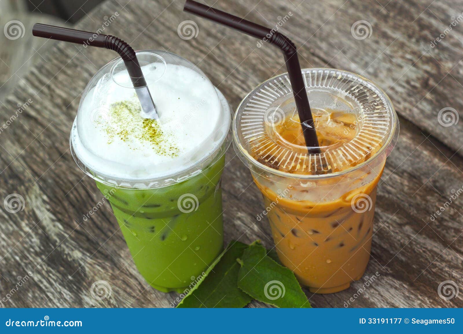 Cold Green Tea and Iced Coffee Stock Image - Image of fruit, drink ...