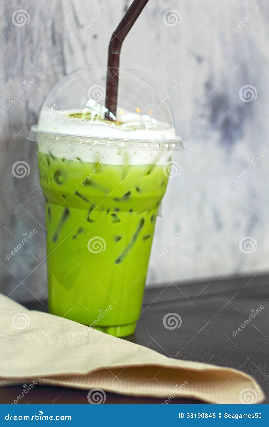 Cold green tea. stock image. Image of breakfast, juice - 33190845