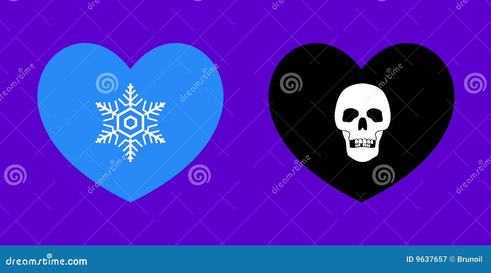 Cold Heart & Dark Heart Stock Vector - Illustration of flake, sign: 9637657