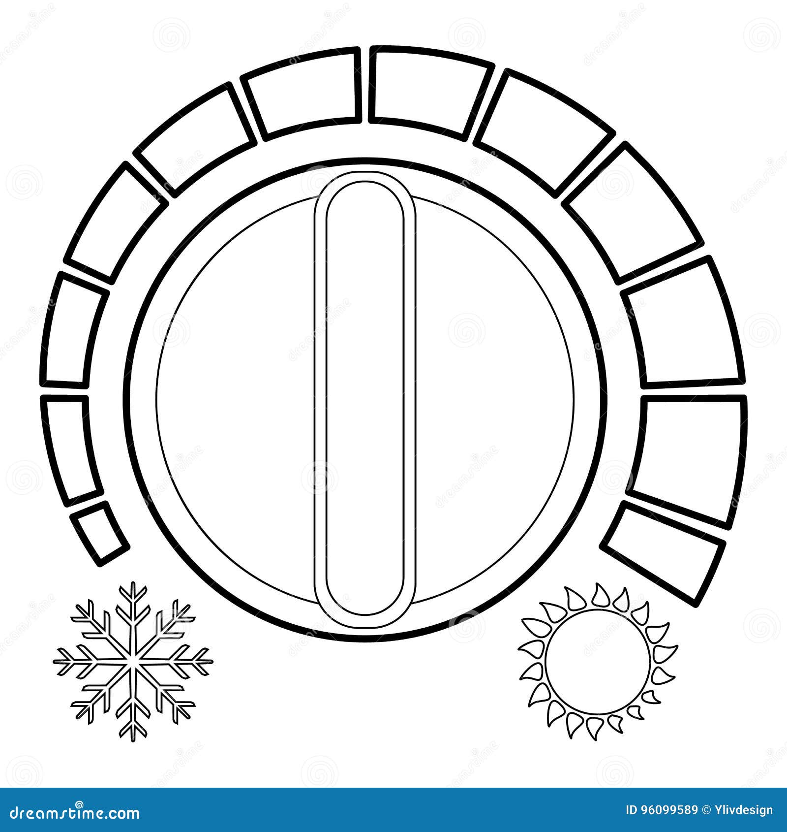Cold Heat Regulator Icon Green Vector | CartoonDealer.com #140121959