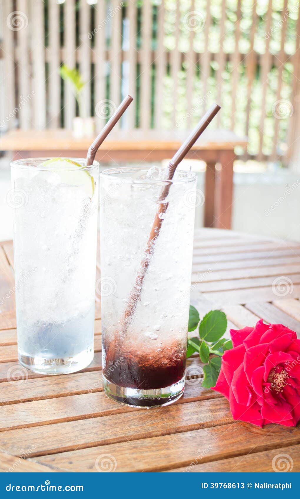 Cold Herb Drinks Serving on Wood Table Stock Image - Image of ...